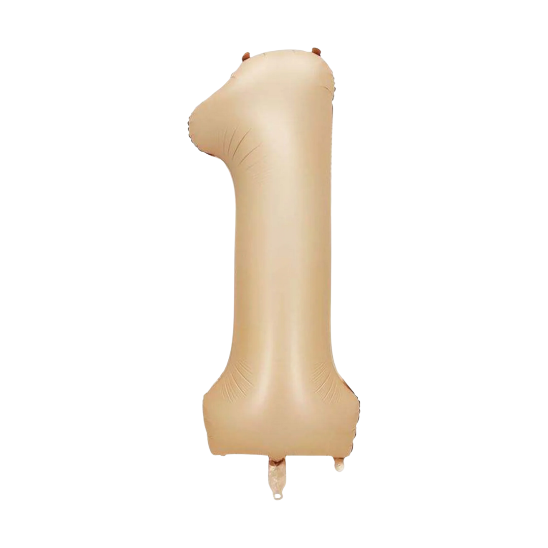 Jumbo Matte Number Foil Balloon | CARAMEL – Keepsake Baby Co