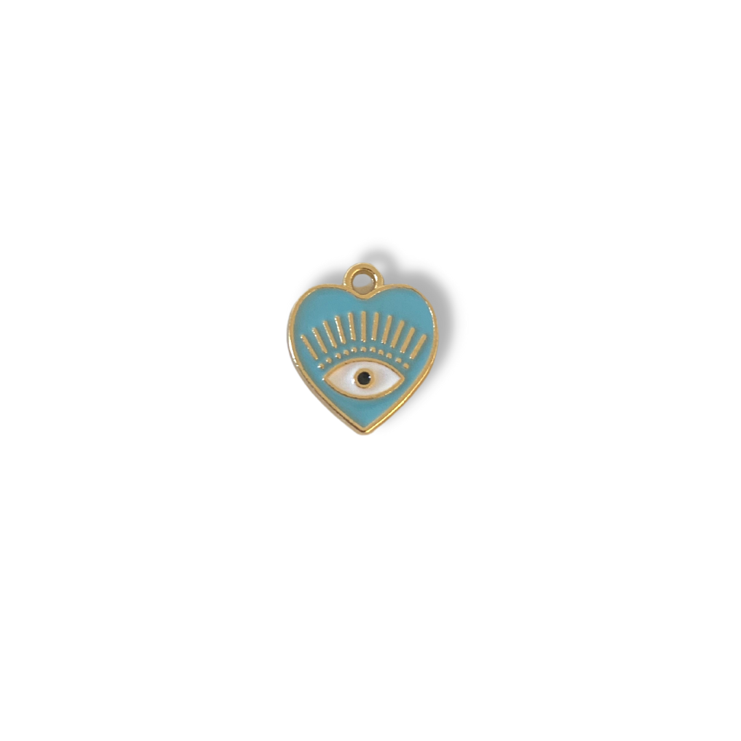 Evil Eye Mati Heart Charm – Keepsake Baby Co